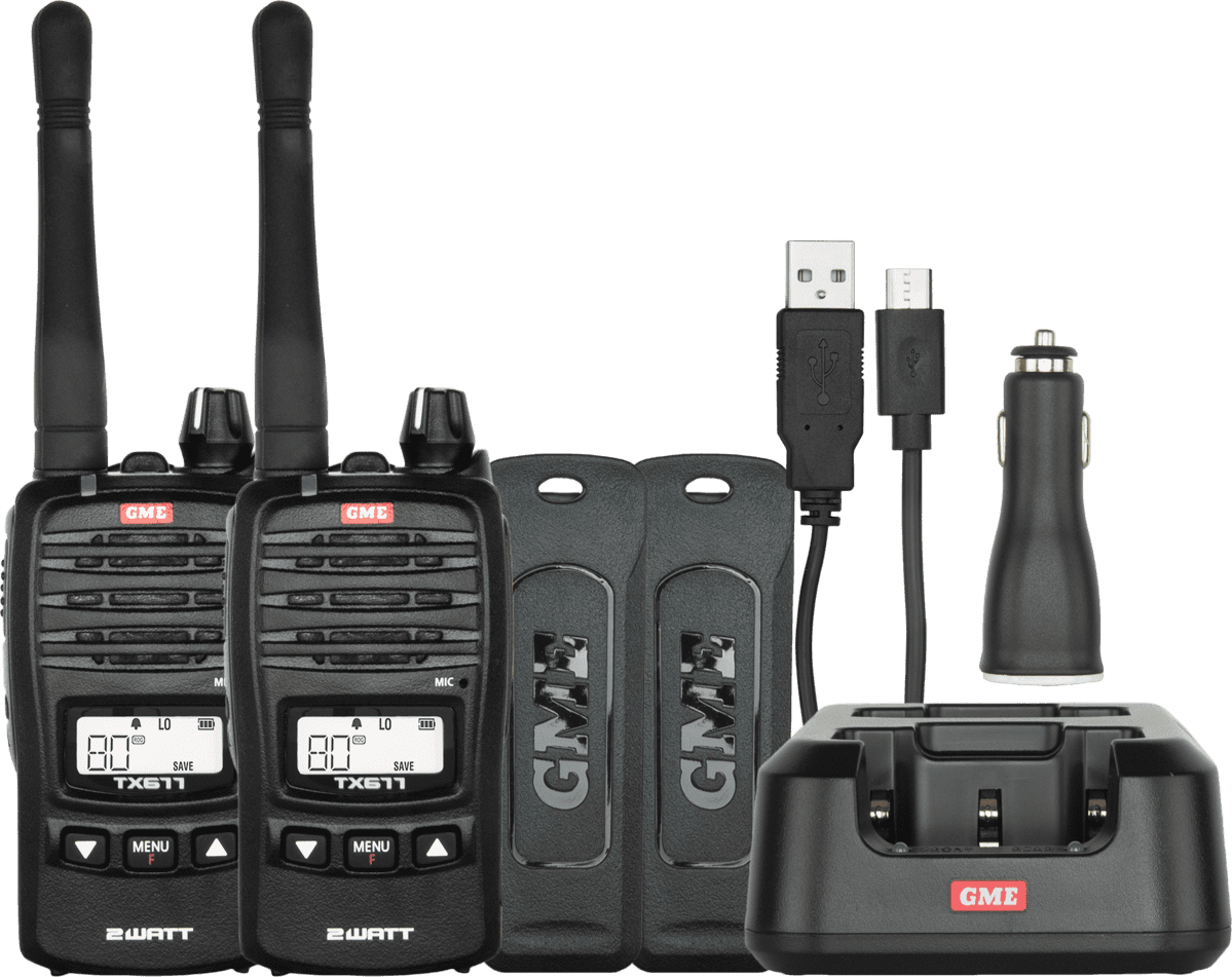 GME TX677TP 2 Watt UHF CB Handheld Radio Twin Pack – Stage1Customs